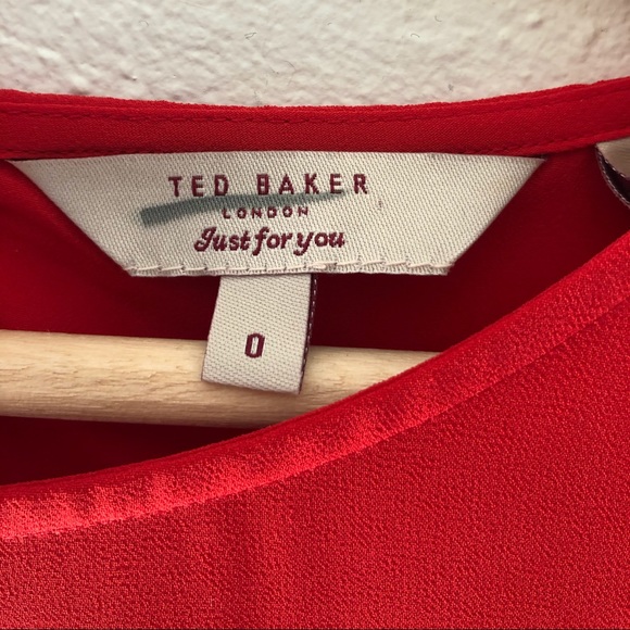 Ted Baker London | Dresses | Ted Baker Red Ruffle Shift Dress | Poshmark